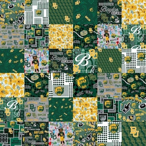 NCAA Baylor University Bears Green & Gold College Logo 100% Cotton ...