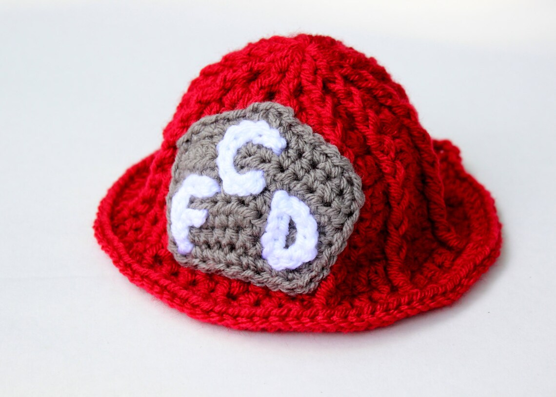 Fireman Hat, Crochet Fireman Hat, Baby Fireman Hat, Baby Firefighter ...