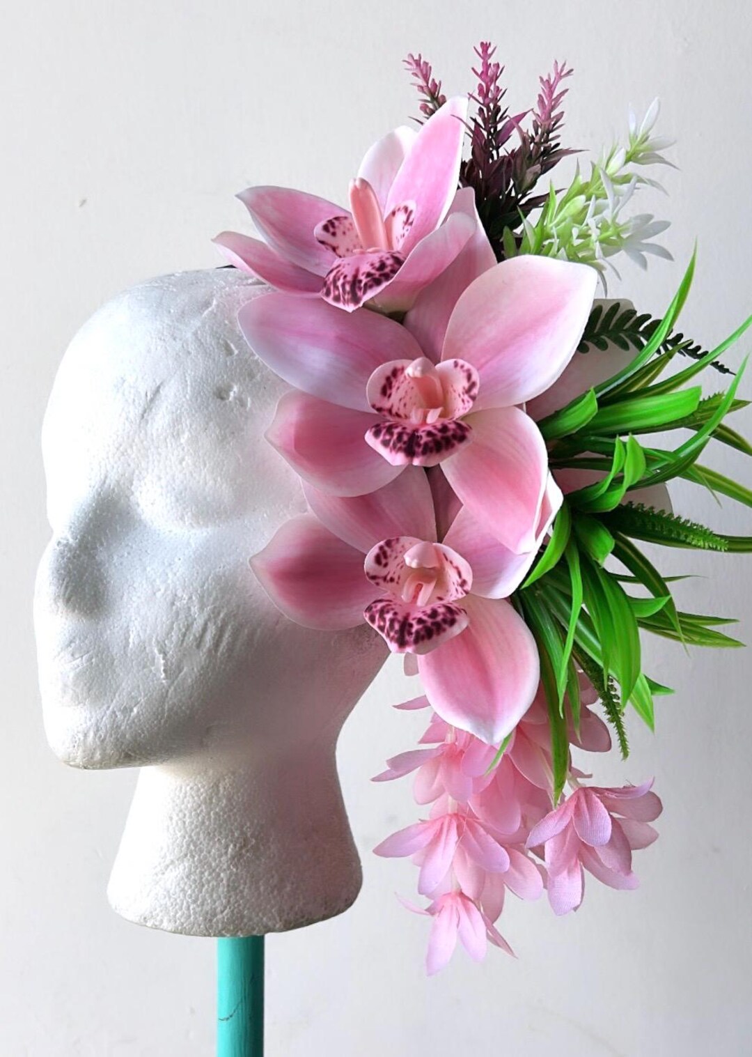 Large Tropical Tiki Full Cascading Flower Crown Soft Pink - Etsy