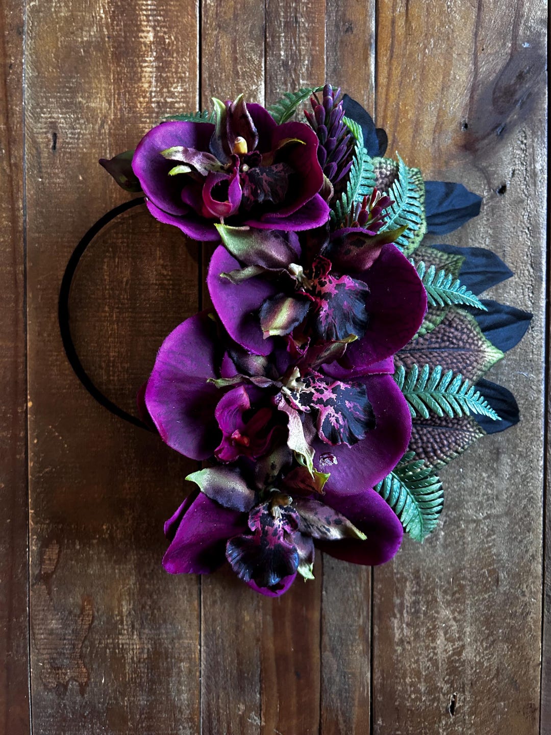 Tropical Tiki Goth Cascading Flower Crown Vamp Orchid - Etsy