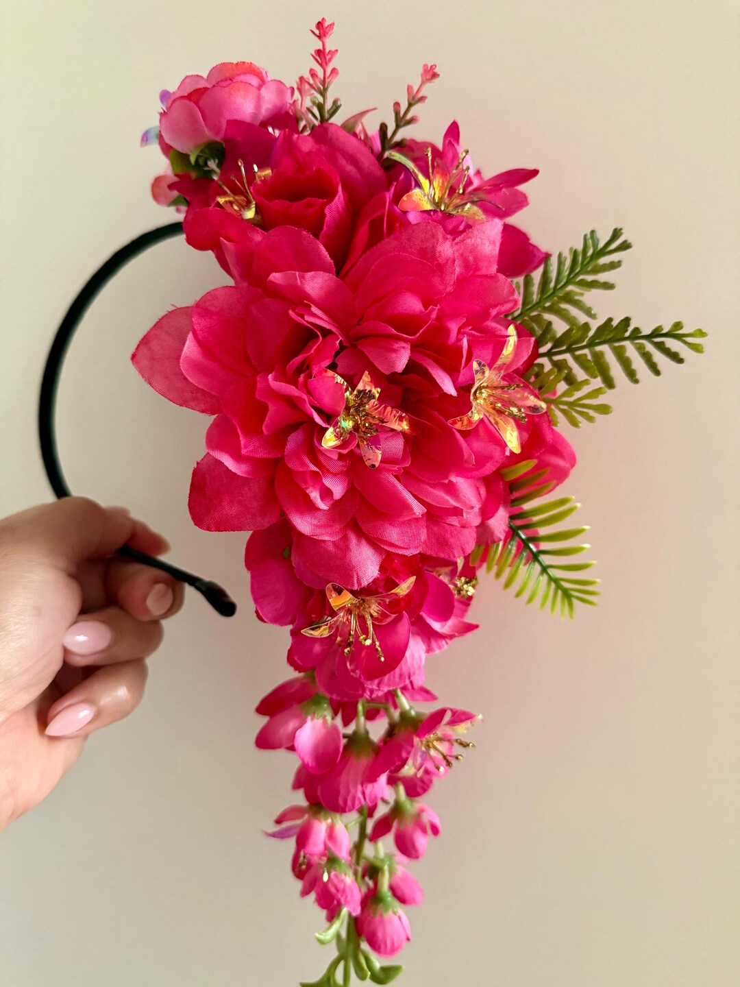 Tropical Tiki Hot Pink Ladies Flower Crown - Etsy
