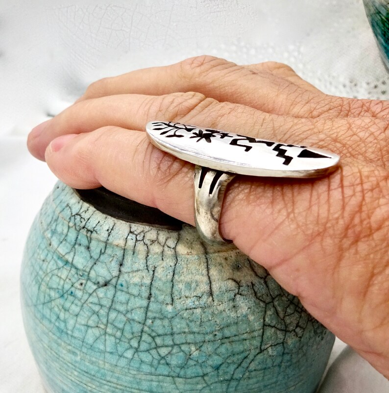 STERLING SILVER RING Hopi Story Teller Ring Native American | Etsy