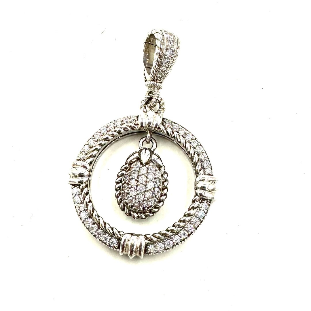 JUDITH RIPKA ENHANCER Pendant Sterling Silver Diamonique Cubic Zirconia ...