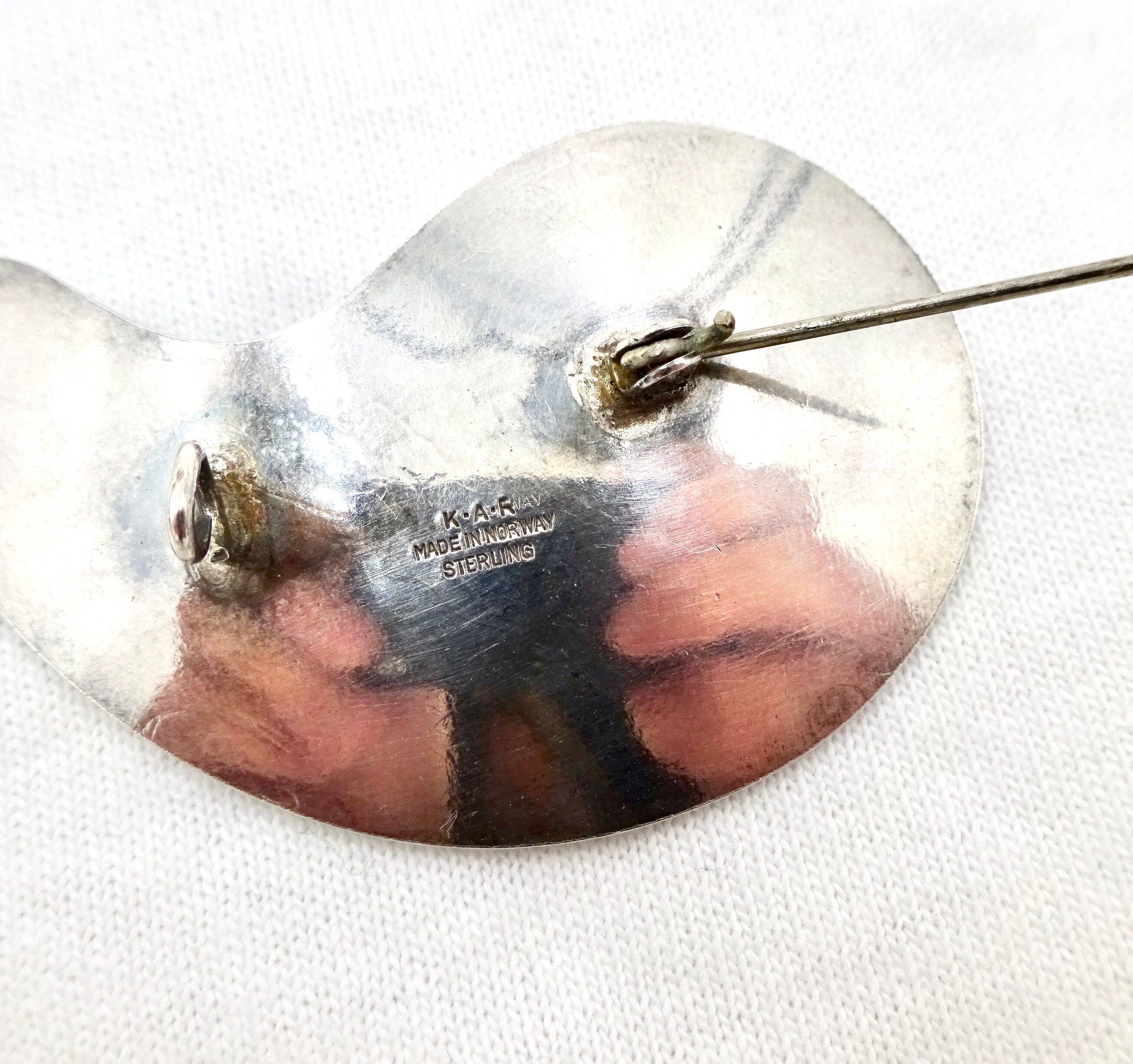 Antique Modernist STERLING ENAMEL PIN Brooch Karl A. | Etsy