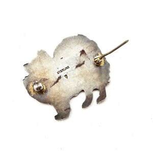 Vintage THOMAE Sterling Silver Enamel Pomeranian Dog Pin Brooch - Etsy