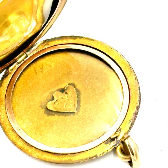 Antique GOLD FILLED LOCKET Keepsake Photo Locket Pend… - Gem