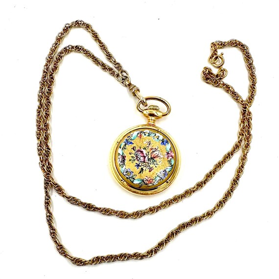 Halcyon Days POCKET WATCH NECKLACE Pendant Gold Ename… - Gem