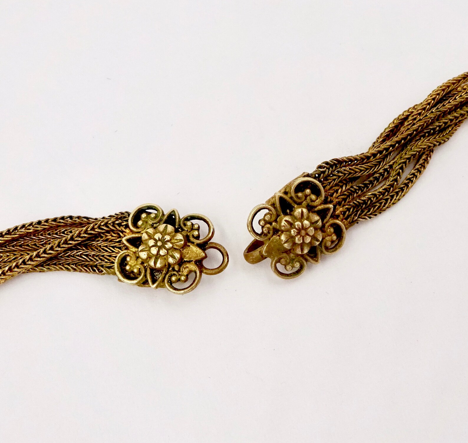 Antique PINCHBECK GOLD NECKLACE Yellow Czech Glass 6 Strand | Etsy