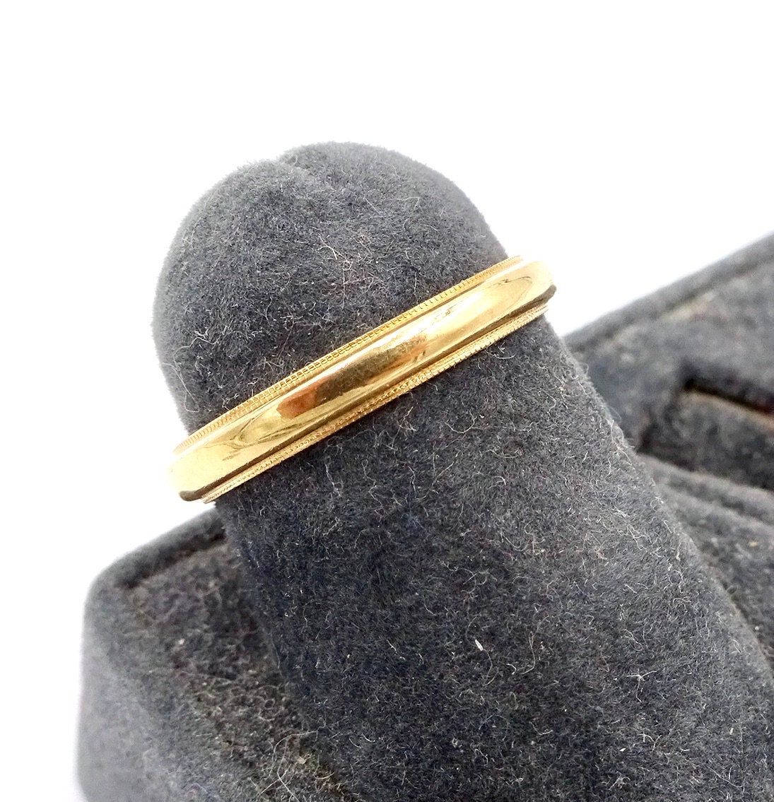 VINTAGE GOLD BAND 585 14K Yellow Gold Milgrain Wedding Band | Etsy