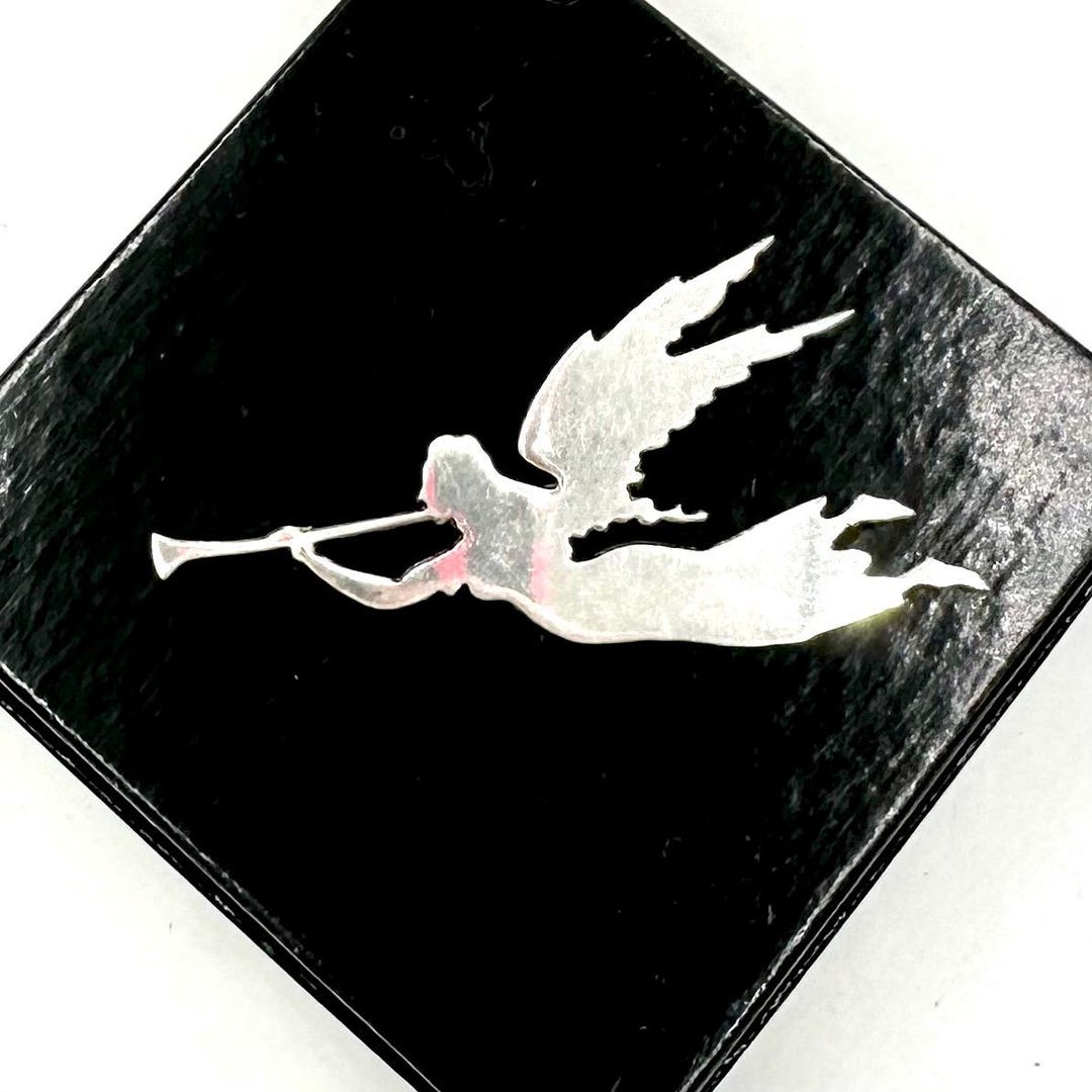 Vintage NGA Angel GABRIEL PIN Brooch Sterling Silver Holiday Christmas Ornament Gift National ...