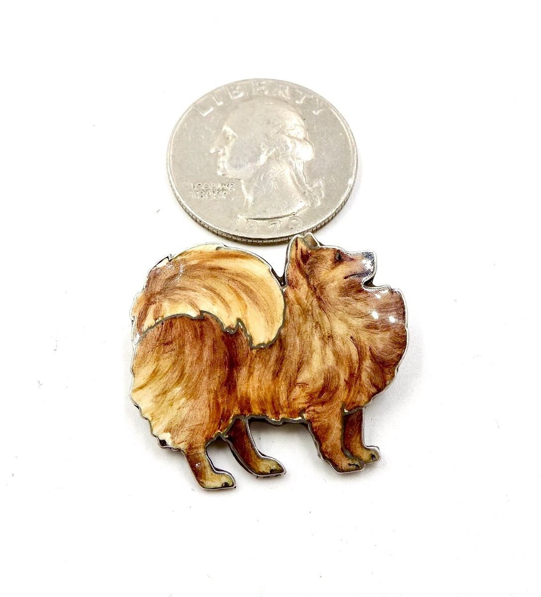 Vintage THOMAE Sterling Silver Enamel Chow Chow Dog Pin Brooch | Etsy