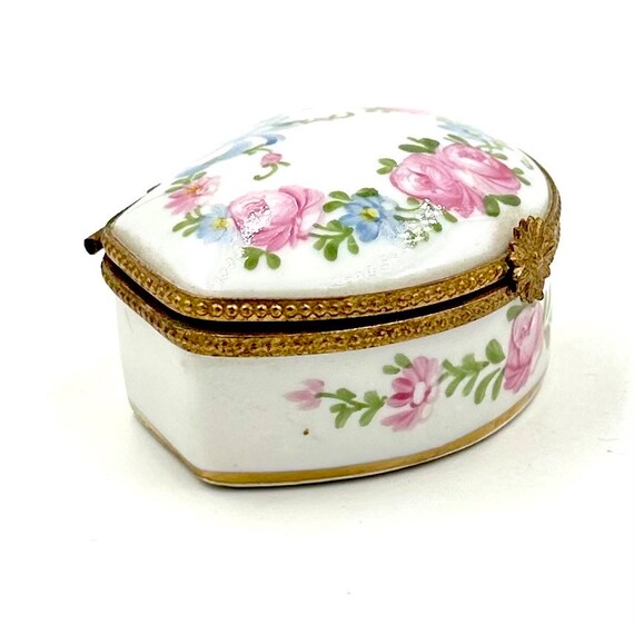 ANTIQUE TRINKET BOX Limoges France Hand Painted Porce… - Gem
