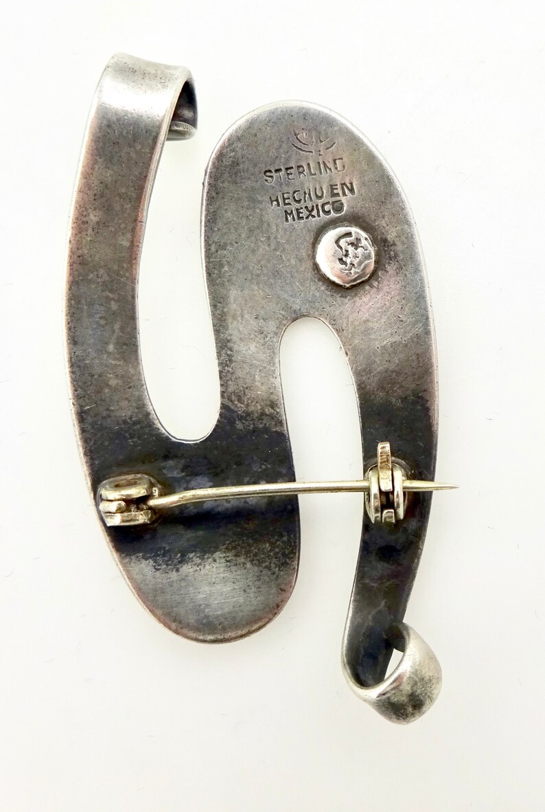 MODERNIST STERLING PIN Brooch 925 Sterling Silver Modernist - Etsy