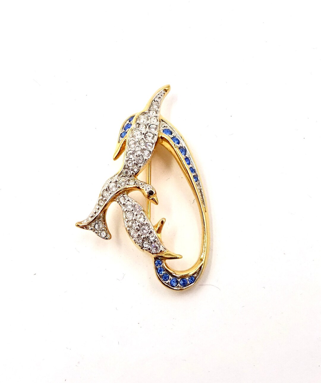 Vintage Swarovski Crystal Dove Pin: Gold-tone Bird Brooch - Etsy
