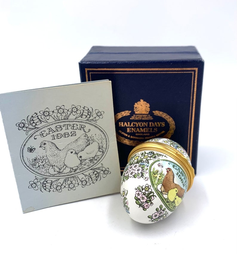 Vintage HALCYON DAYS BOX Enamels Bilston England Happy Easter - Etsy