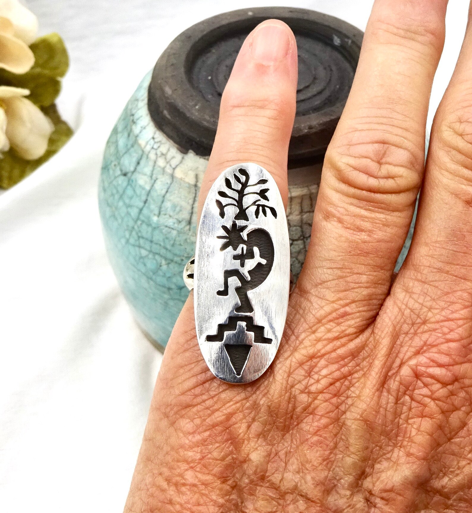 STERLING SILVER RING Hopi Story Teller Ring Native American | Etsy