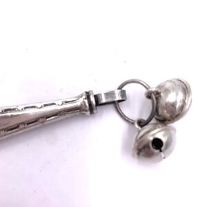 Antique STERLING SILVER RATTLE - Silver Bells Rattle - Vintage Baby Boy ...