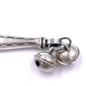 Antique STERLING SILVER RATTLE - Silver Bells Rattle - Vintage Baby Boy ...