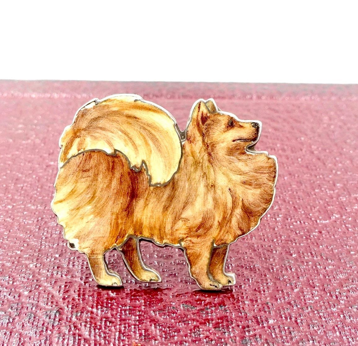 Vintage THOMAE Sterling Silver Enamel Chow Chow Dog Pin Brooch | Etsy