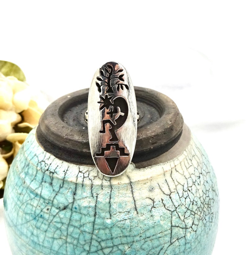 STERLING SILVER RING Hopi Story Teller Ring Native American - Etsy