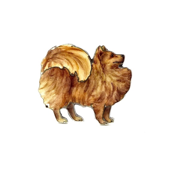 Vintage THOMAE Sterling Silver Enamel Chow Chow Dog Pin Brooch | Etsy UK