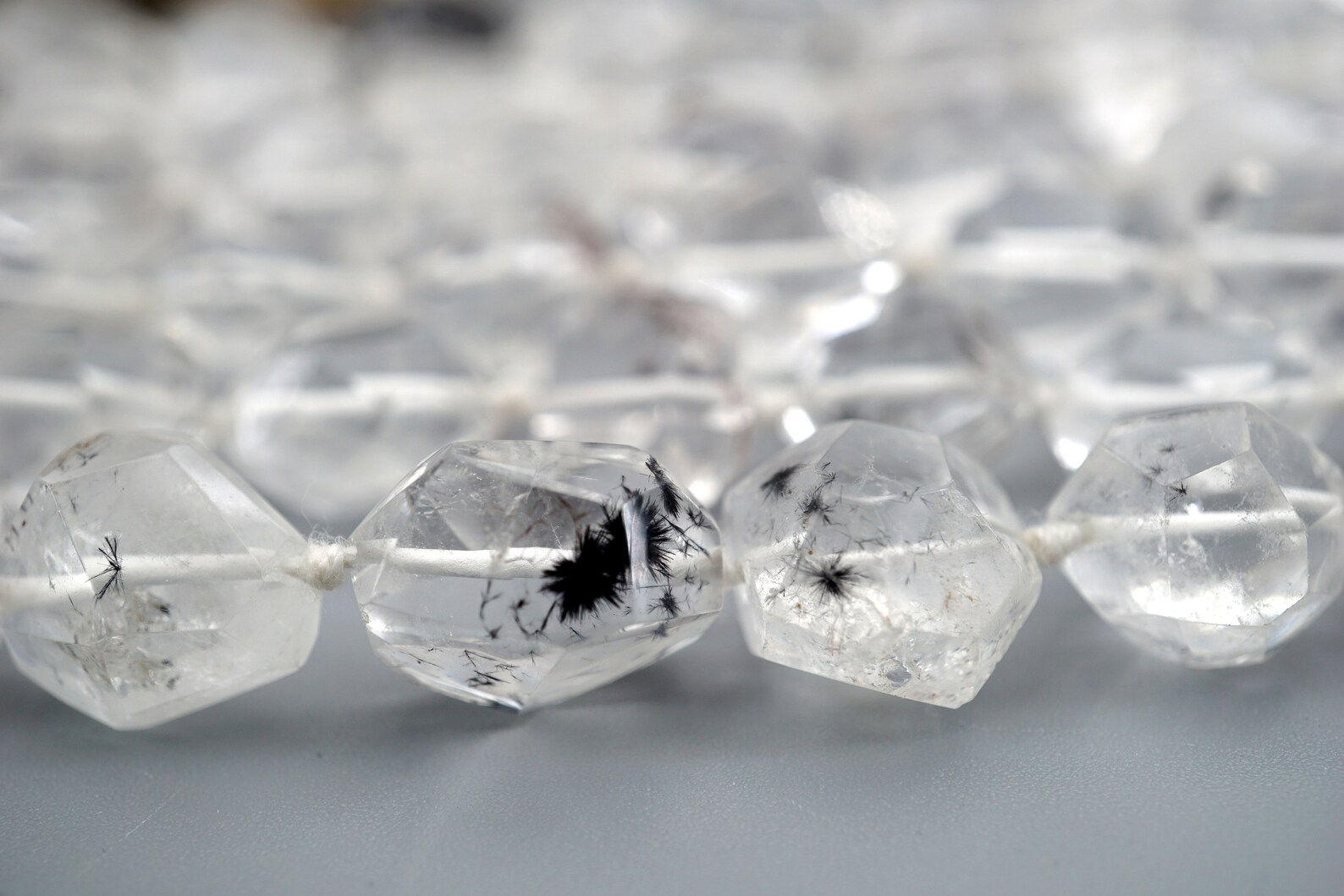 Hollandite Quartz Faceted Beads 10.5-12.5mm (ETB00716) Healing Crystal ...