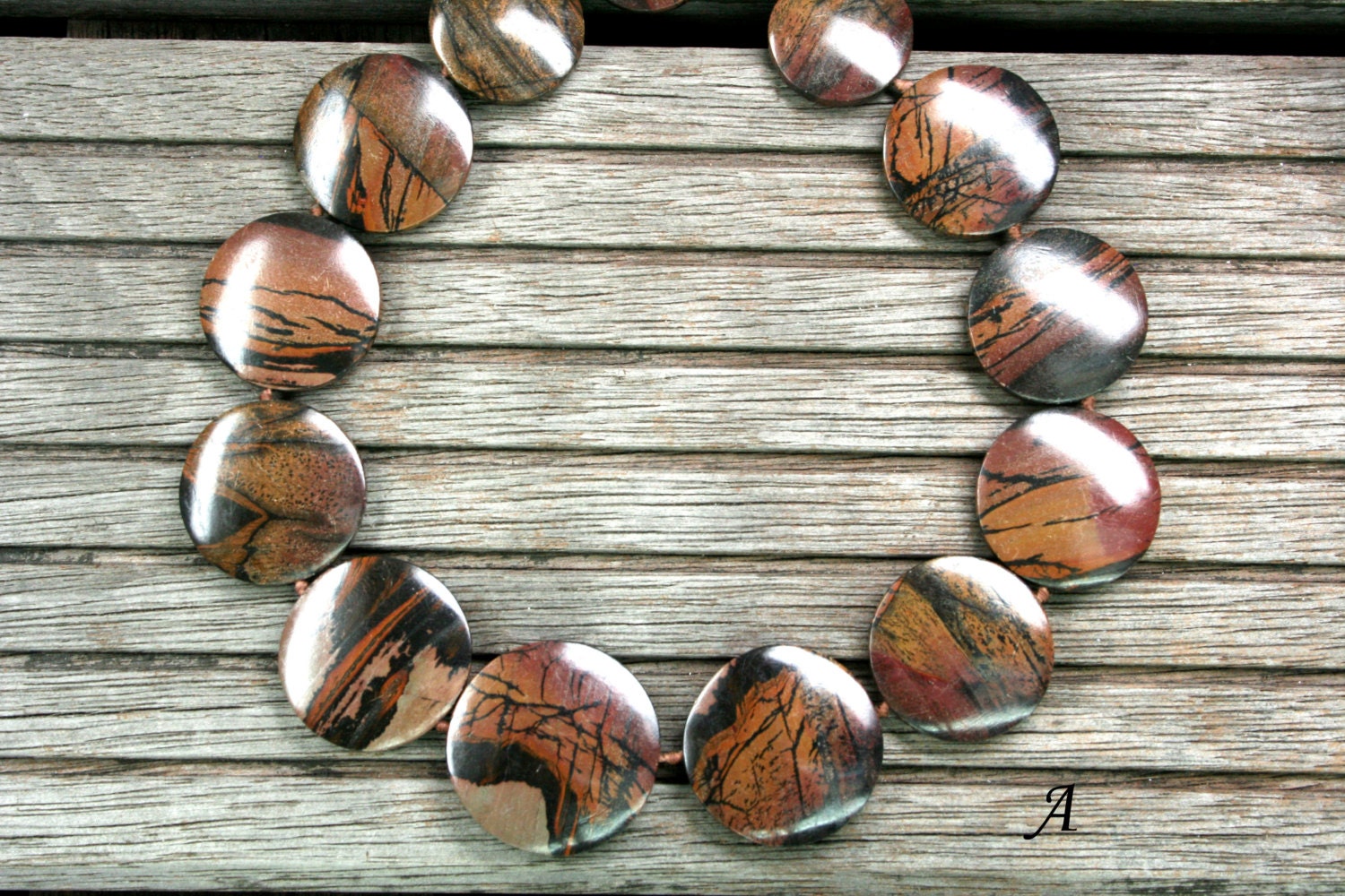 Indian Paint Jasper round disc beads ETB01012 | Etsy