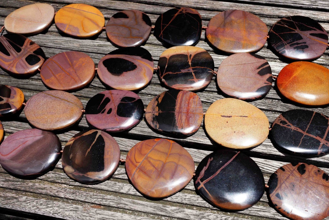 Mexican Picture Jasper 32-47mm Freeform Beads (ETB00501) - Etsy