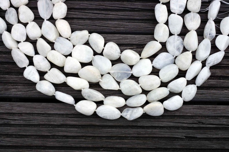 Shiny Polished Blue Moonstone 12-20mm Pebble Beads ETB00445 - Etsy