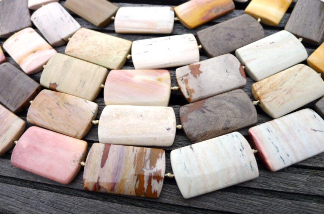 Hidden Valley Jasper Rectangle Beads 21-24mm (ETB00238B) Unique Jewelry ...