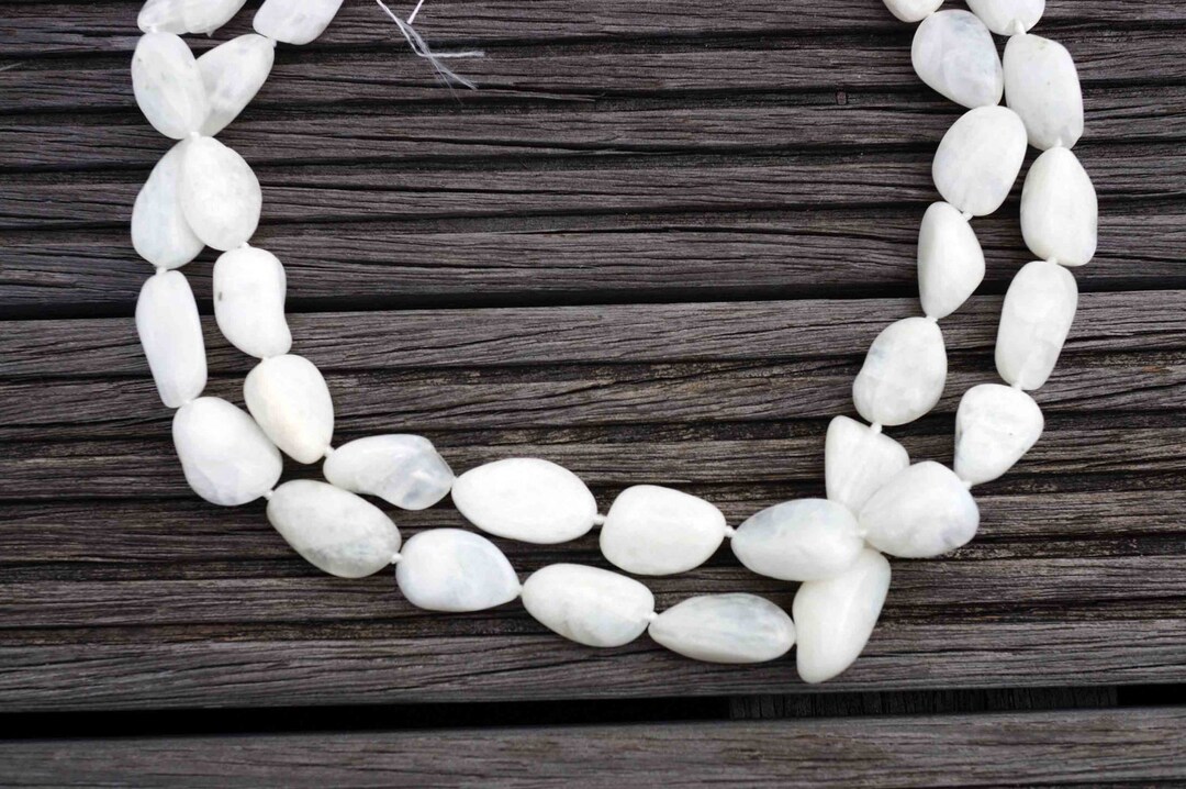 Shiny Polished Blue Moonstone 12-20mm Pebble Beads (ETB00445) - Etsy