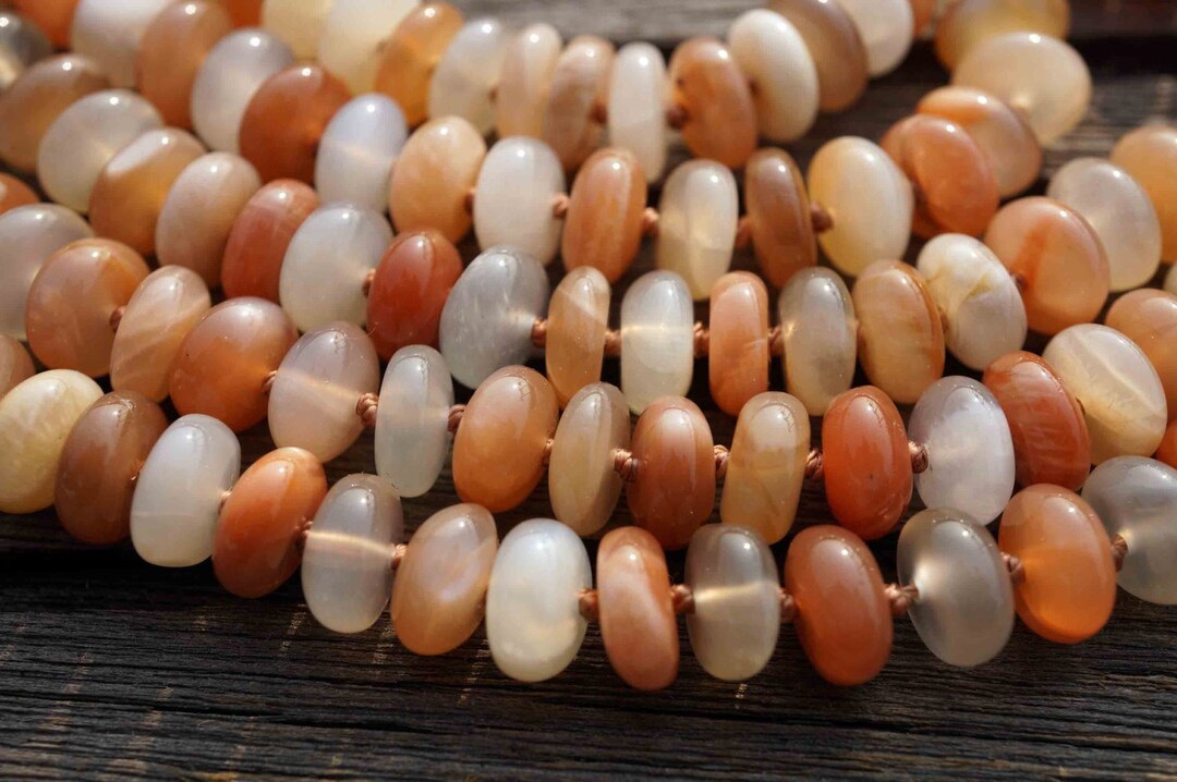 Shiny Polished Moonstone 9-10mm Rondelle Beads ETB00106 - Etsy