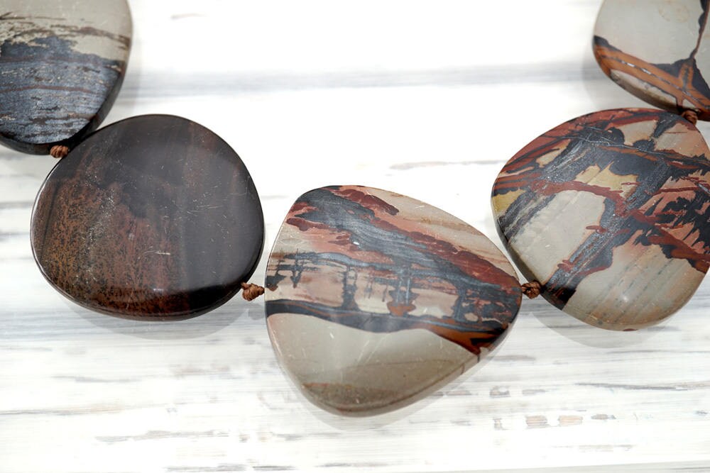 Indian Paint Jasper freeform beads ETB00982 | Etsy