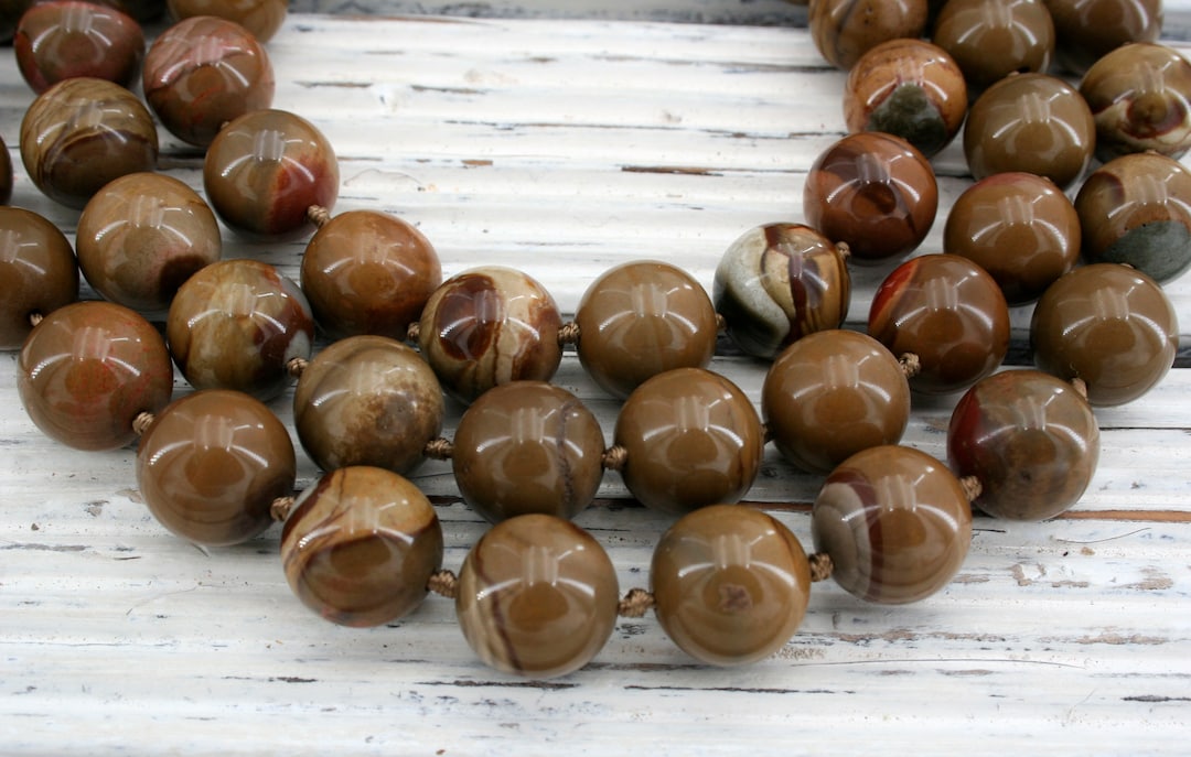 Landscape/ Polychrome Jasper Round Beads 13-14mm (ETB01386) Unique ...