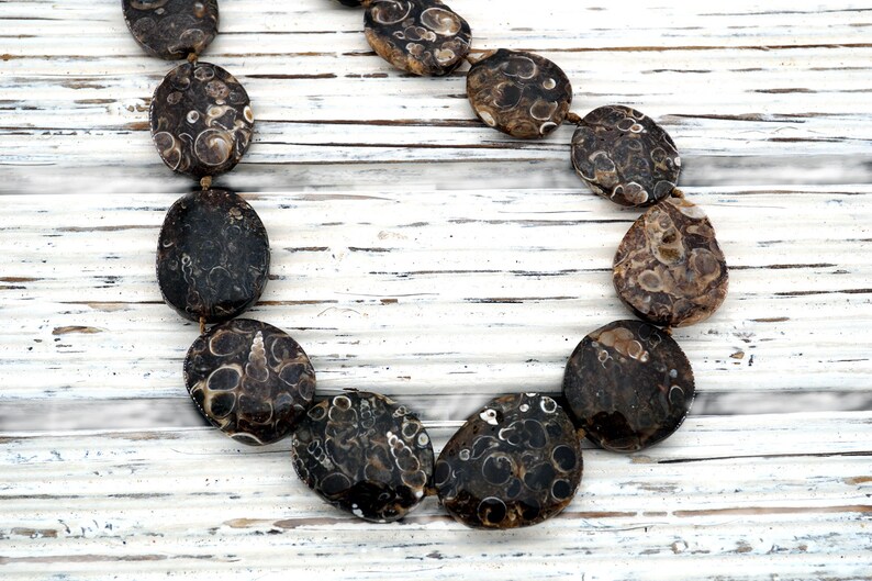 Turritella Agate Freeform Beads ETB00043 Handmade - Etsy