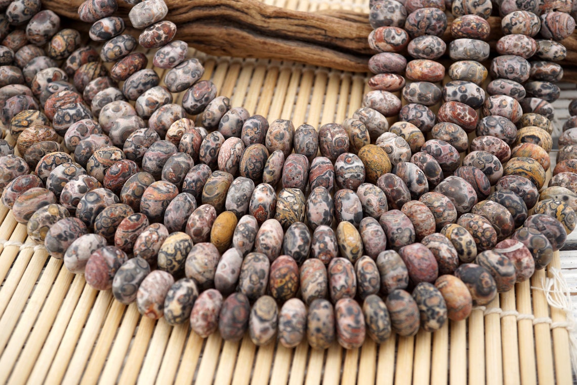 Matte Leopardskin 15-18mm Melon Beads (ETB00577) Unique Jewelry/vintage ...