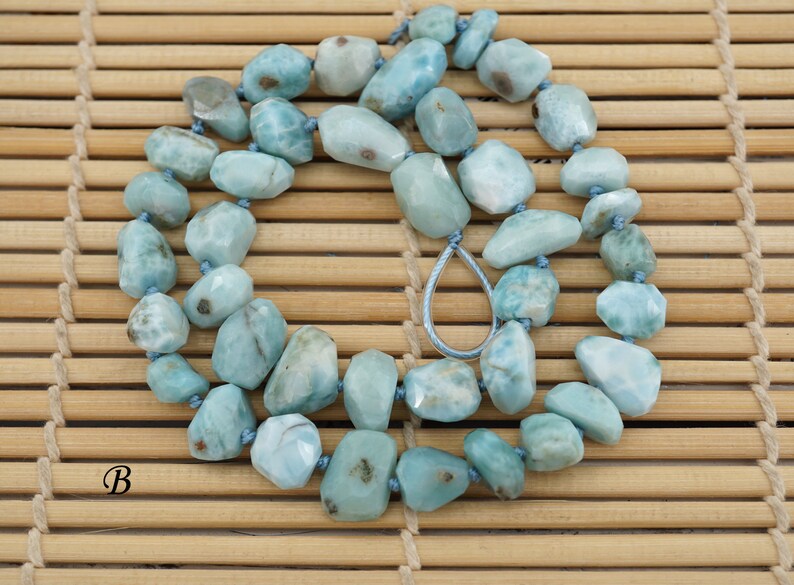 Larimar Faceted Beads 7.5-17mm (ETB00804) Rare/unique Jewelry/vintage ...