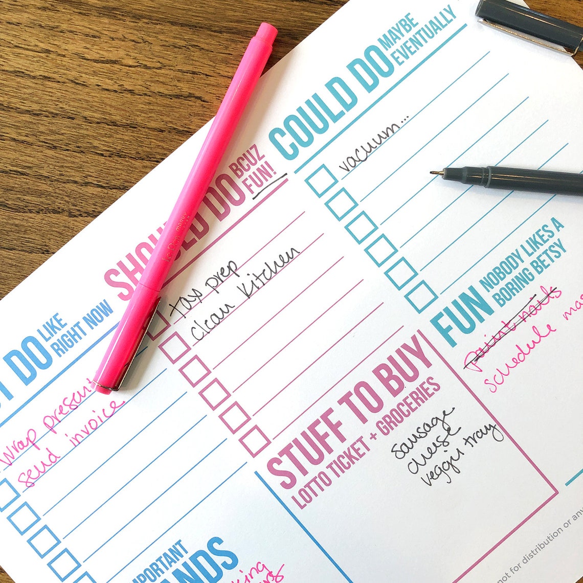 Instant Download To-do List 2-page Printable Must Do, Should Do, Could ...