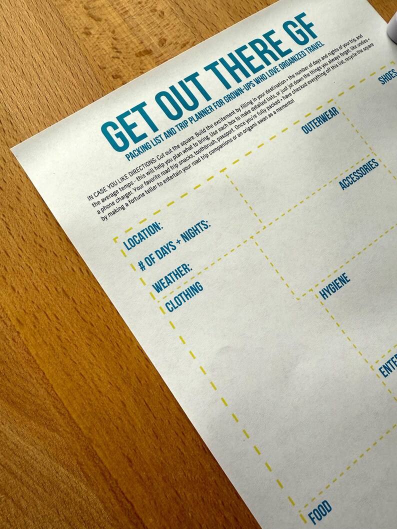 Vacation Packing List Printable: Travel Checklist and Trip Organizer ...