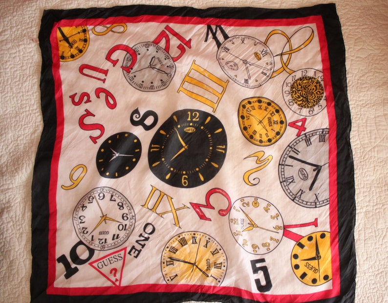 Vintage GUESS Silk Scarf, 90's Scarf - Etsy