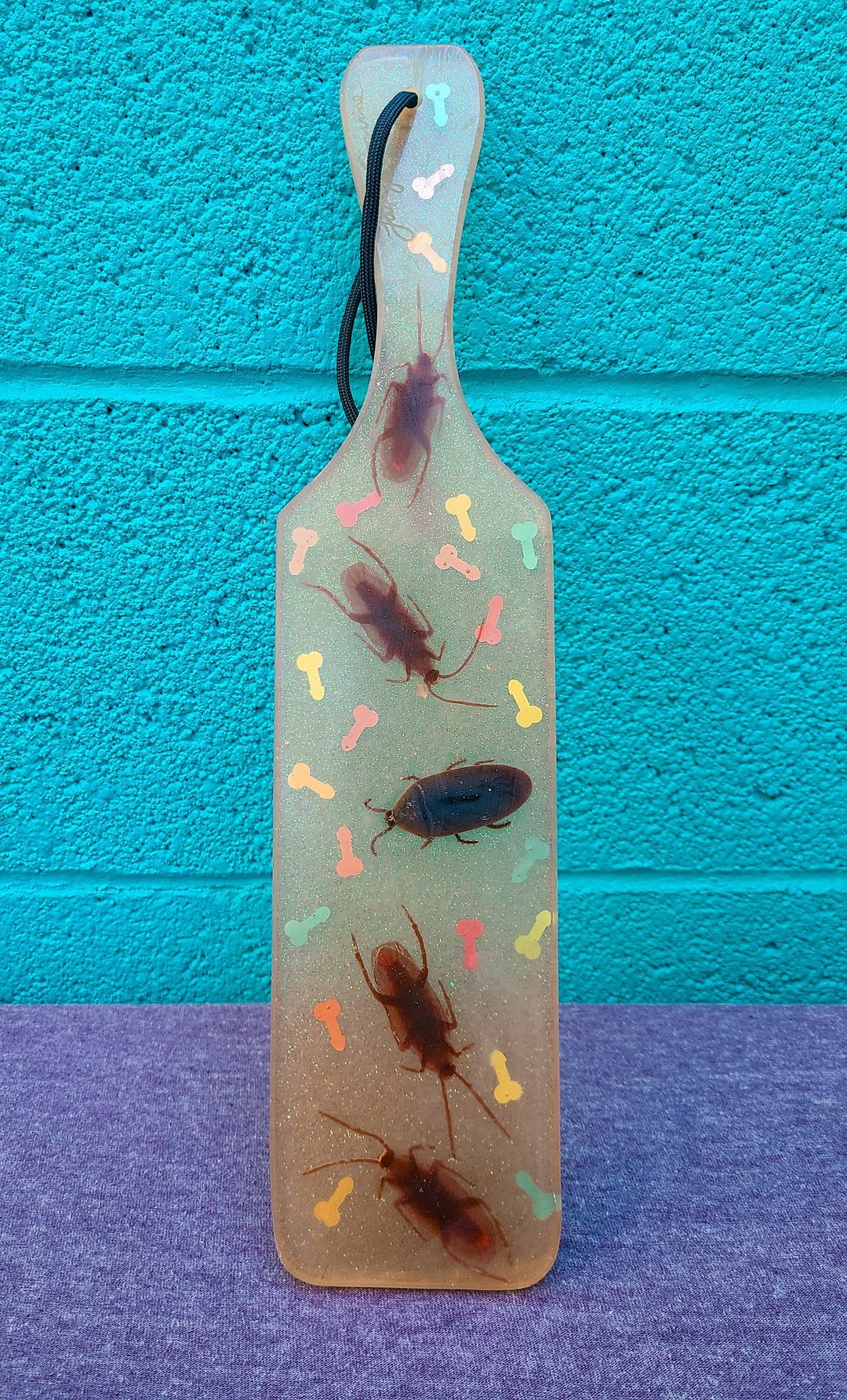 John Waters Paddle - Filth is My Life Glittery Pinkish-orange Resin ...