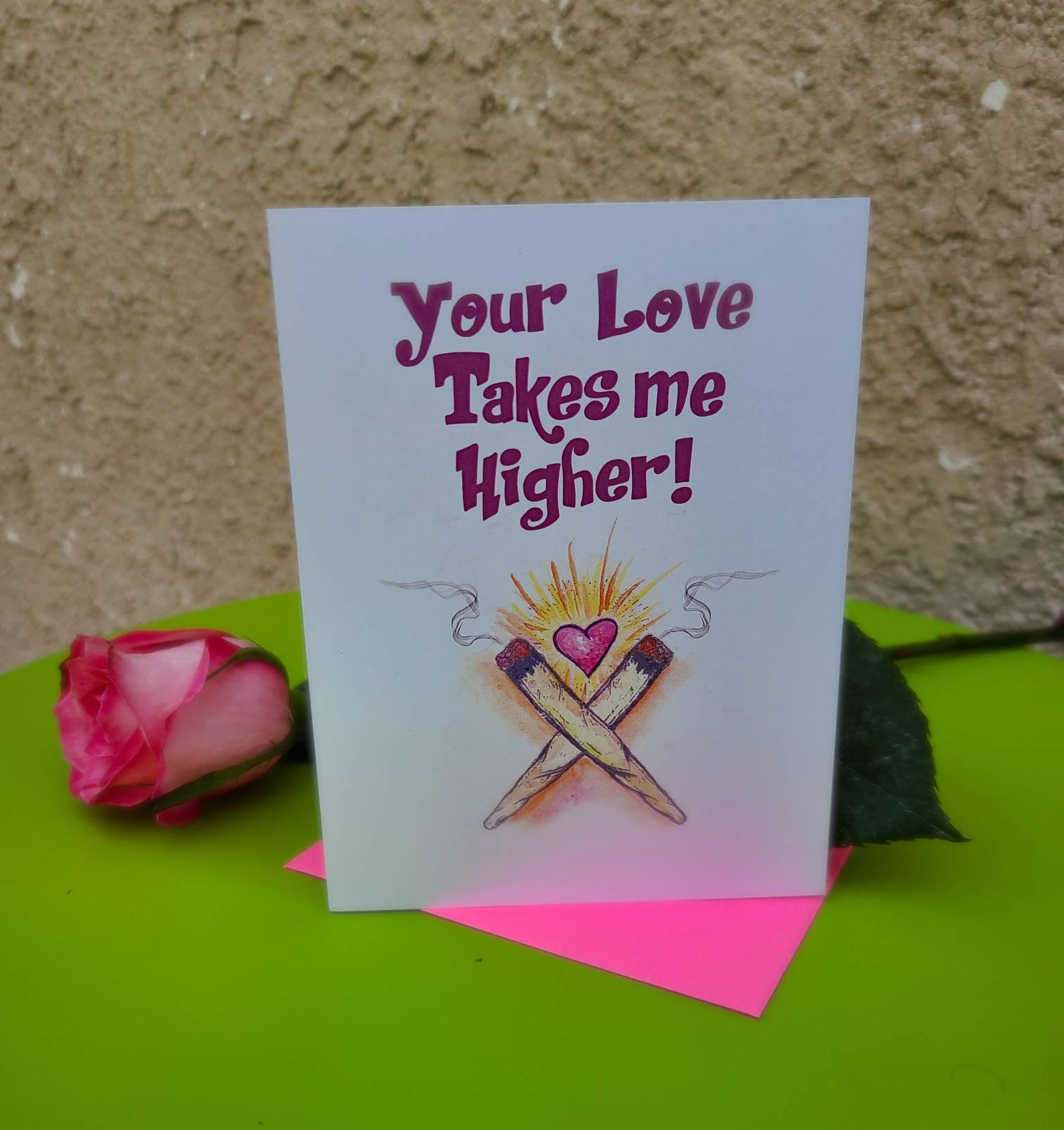 Higher Love Funny Weed Card / Weed Valentine's Day Card / Funny ...