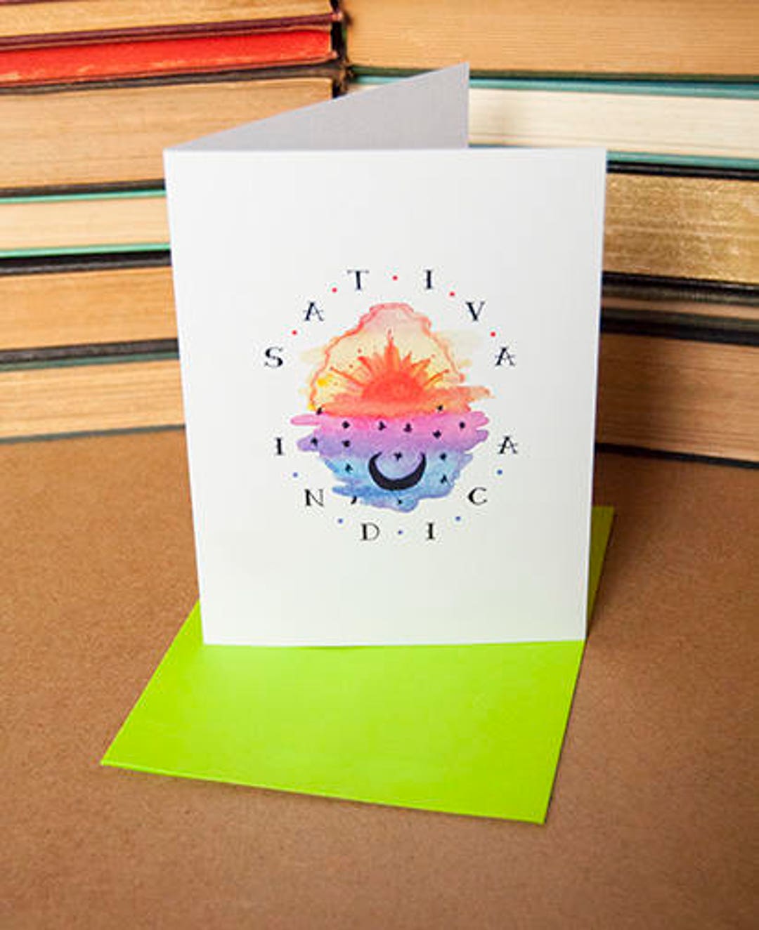 Day and Night Weed Card/ Stoner Card/ Weed Love Card/ Sativa Indica ...