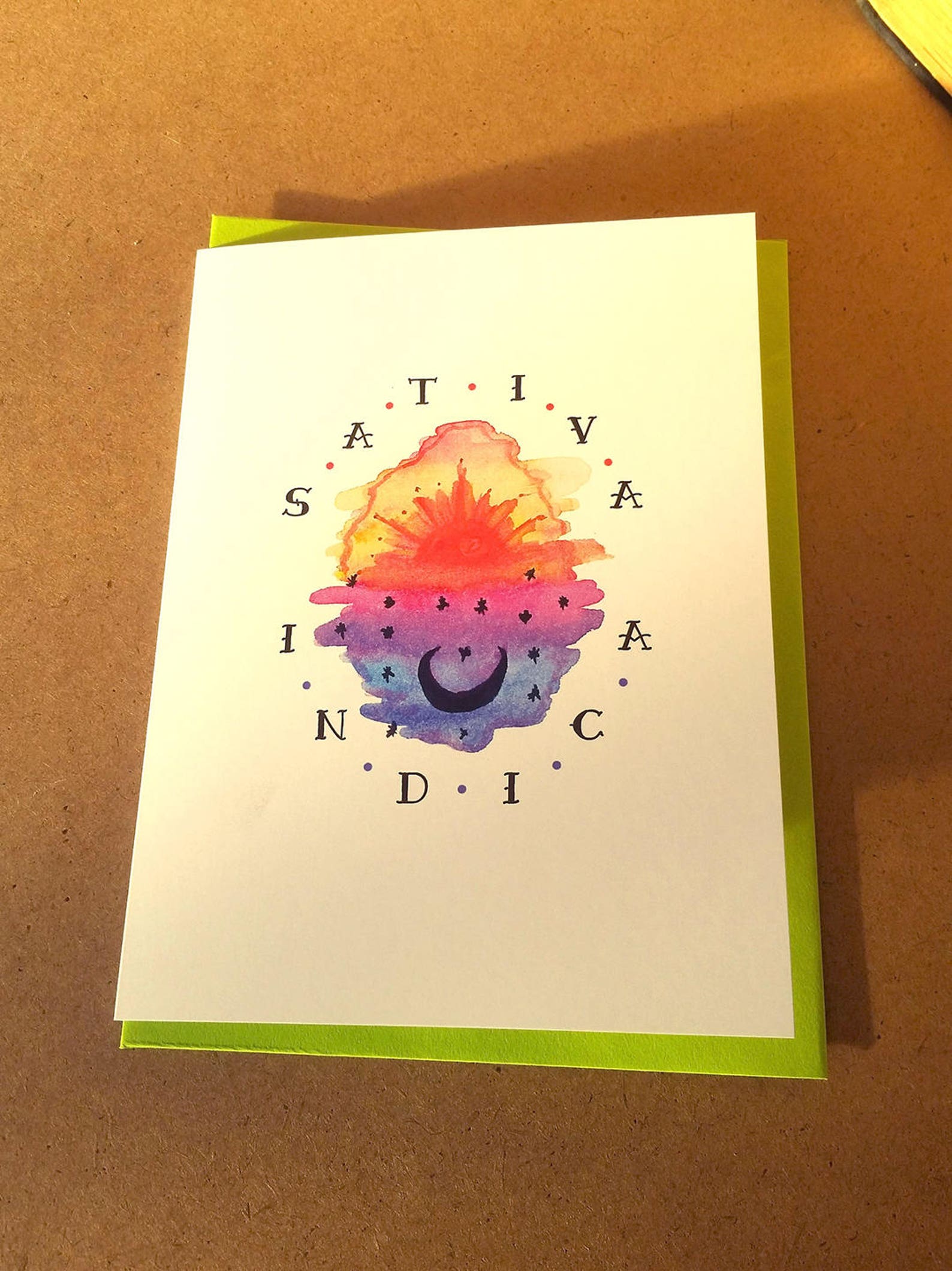Day and Night- Weed Card/ Stoner Card/ Weed Love Card/ Sativa Indica ...