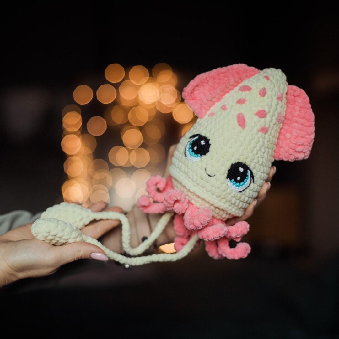 Squid Crochet Pattern Amigurumi See Soft Fish Pdf - Etsy