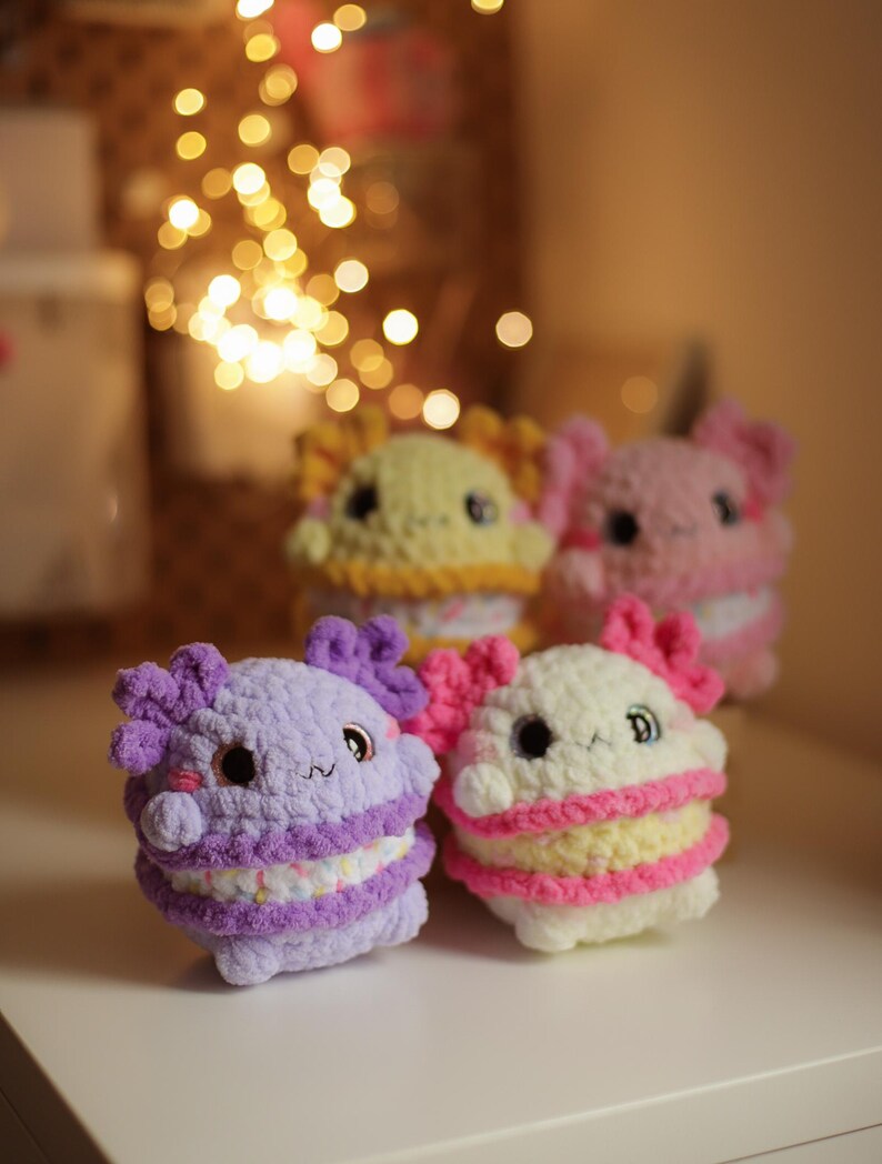 Macaron Axolotl No Sew Crochet Pattern Kawaii Plushie Amigurumi Animal ...