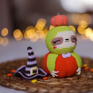 Halloween Crochet Pattern Sloth Amigurumi Decor Pumpkin Candy Corn - Etsy