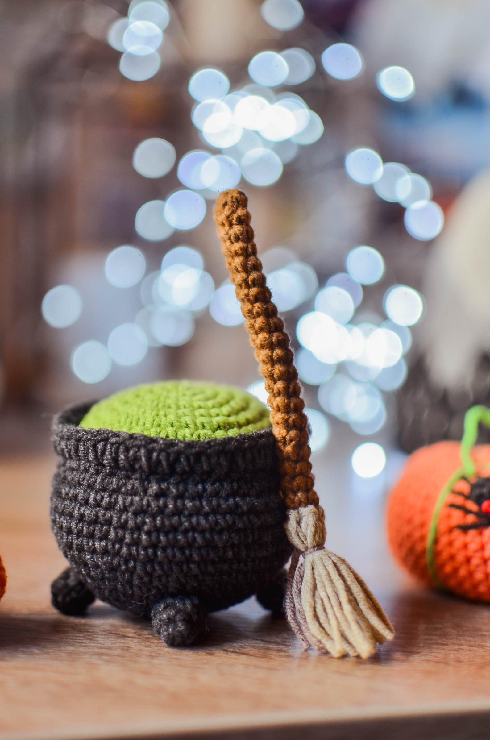 Crochet Pattern Witch Cauldron Magic Broom Pumpkin Halloween Amigurumi ...