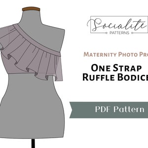 Maternity One Strap ruffle bodice. Two patterns in one. Made | Etsy