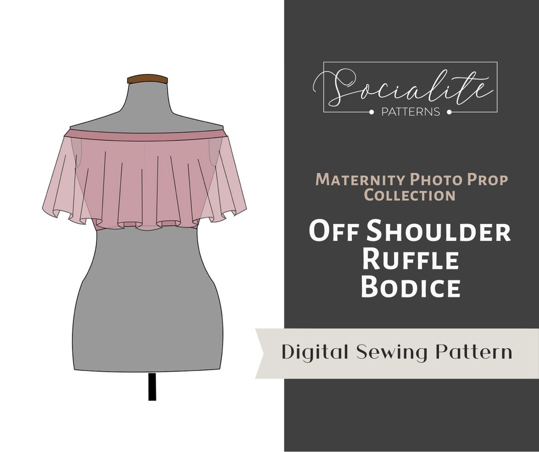 Maternity off Shoulder Ruffle Bodice. Pdf Sewing Pattern and Tutorial ...